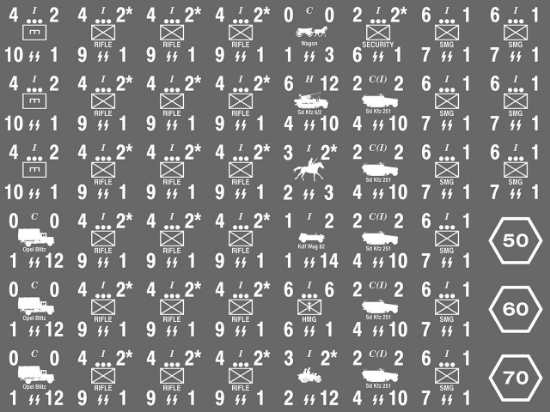 Camelot Games. Panzer Leader Blitz Custom Counters