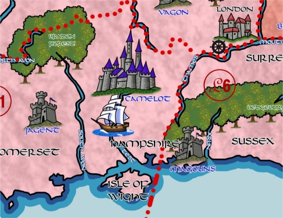Camelot Games. Knights of Camelot game map KoC