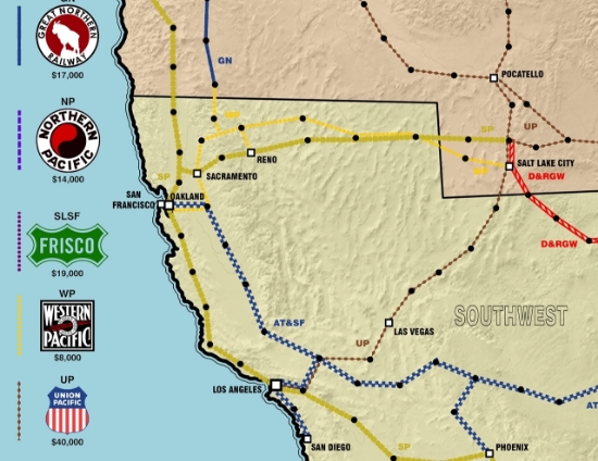 Camelot Games. Rail Baron Map