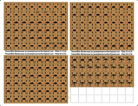 Camelot Games. Guns of August 5/8in replacement and variant counters GoA